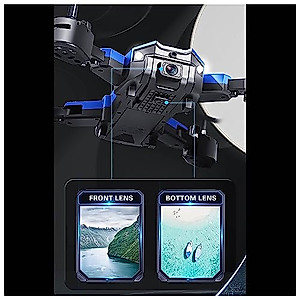 Drone with 8K Dual Camera for Adults Kids 8-12, Multi-directional Automatic Obstacle Avoidance UAV HD Aerial Photography Toy Radio-controlled Aircraft Quadcopter, Gesture Photo/Video (Blue)