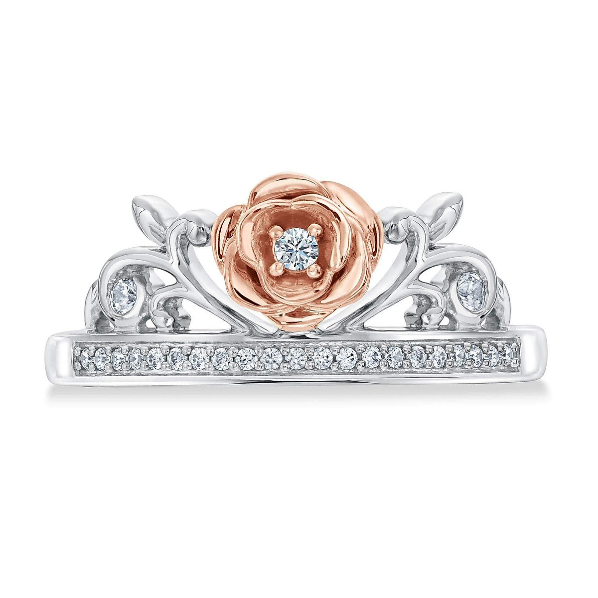 Disney Enchanted Fine Jewelry Diamond Belle Princess Ring 1/10ctw - Size 7