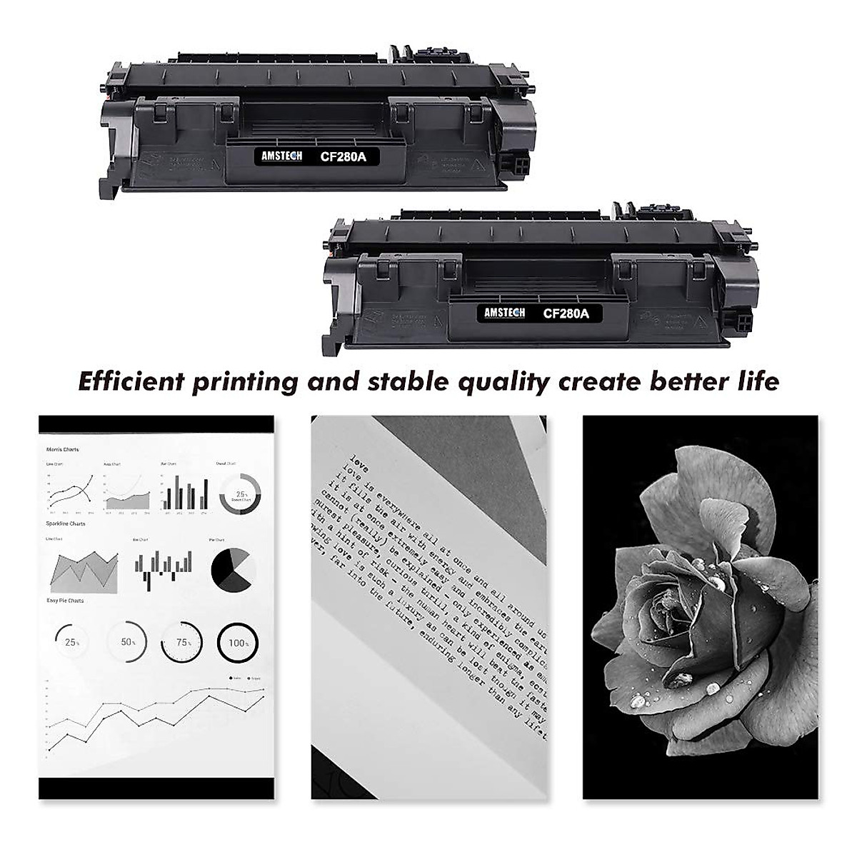 80A CF280A 2 Pack Toner Cartridge Compatible Replacement for HP 80A CF280A 80X CF280X Toner Cartridge for HP Pro 400 M401A M401D M401N M401DNE MFP M425DN Printer Black