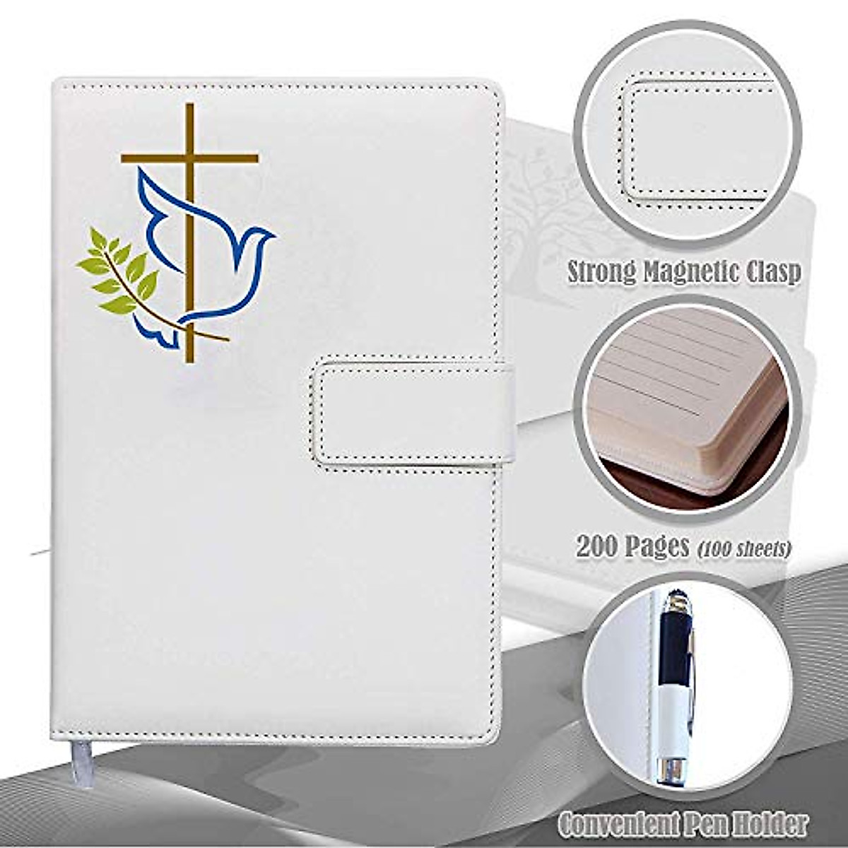 The Peace Dove Journal | 5x8 Inches, 200 Lined Pages, Magnetic Clasp, Refillable | Diary, Cute Notebook Journal, Personal Journal for Women or Men