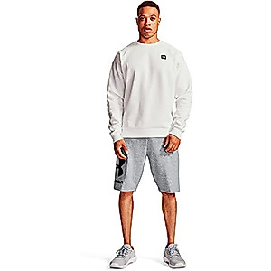 Under Armour Mens Rival Fleece Big Logo Shorts , Mod Gray Light Heather (011)/Black , Medium