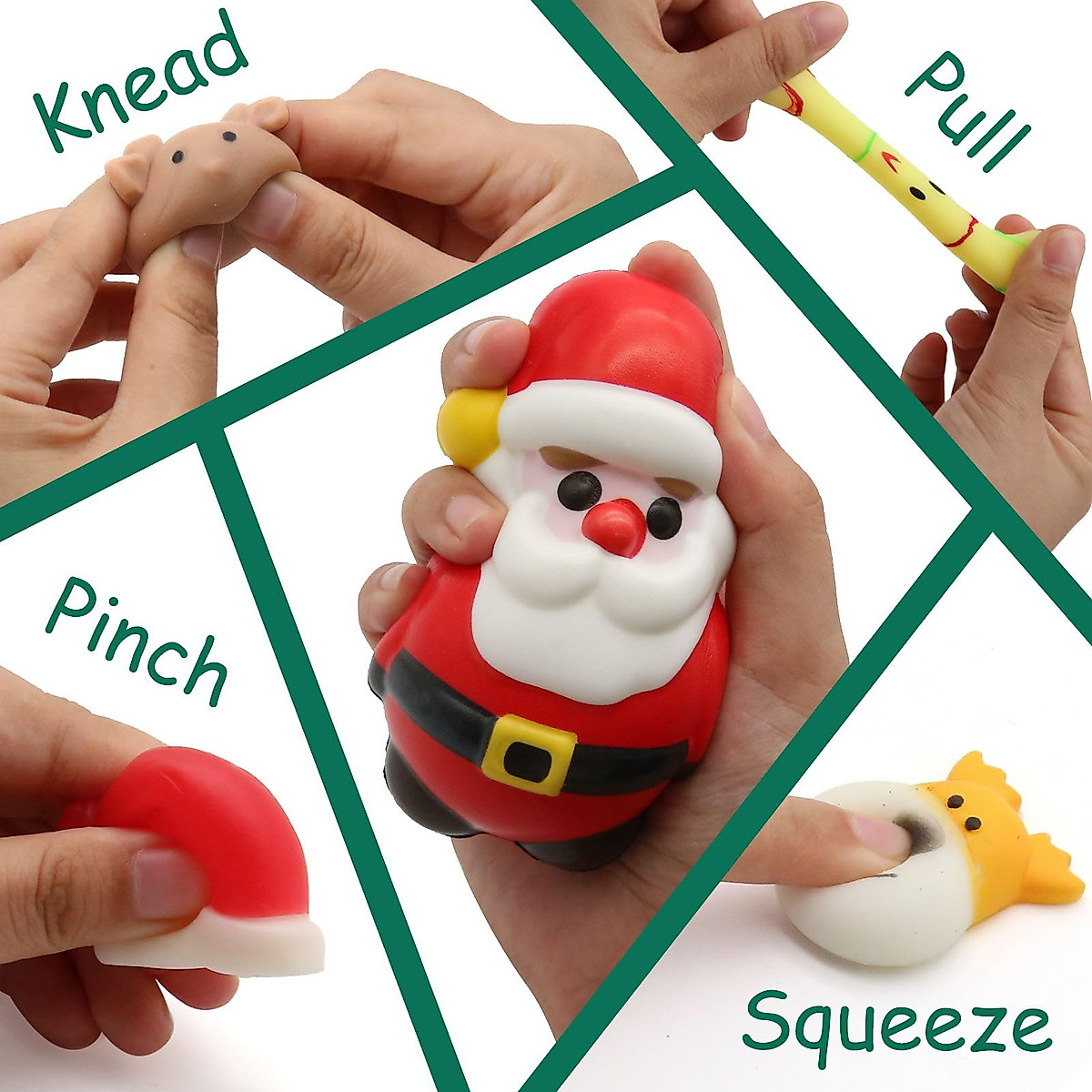 SURCVIO Christmas Advent Calendar 2023 with 4 Cute Jumbo and 20 Mochi Squishy Assorted Toys, 24 Days Countdown Calendar, Xmas Stocking Stuffers Gifts for Boys Girls Christmas Party Favor