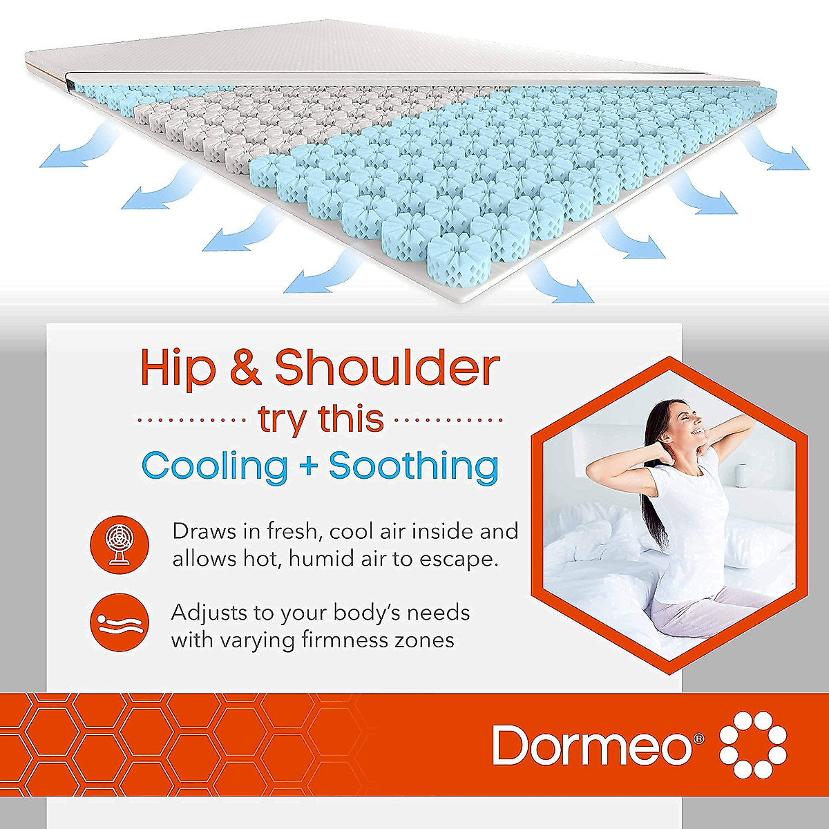 The Premium Mattress Topper by Dormeo (Full) and True Evolution Pillow Bundle