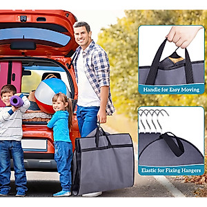 KIMBORA 10" Gusseted Clear Garment Bags for Hanging Clothes Storage, 43" Suit Bags for Closet Storage with Handles, Garment Covers for Coats, Jackets, Sweaters (2 Packs, Grey)