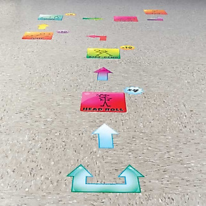EZ Stick Sensory Path for Hallways – 98 Decals for Floors, Get Moving