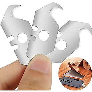 Utility Knife Blades Hooks Carpet Hook,30Pcs Steel Razor Blade Knives with Storage Box for Roofing and Linoleum, Carpenter Replacement Easycut Shingle Cutter to Trim (Utility Knife Blades Hooks Kit)