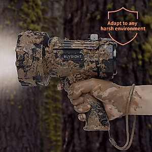 BUYSIGHT Rechargeable Spotlight Flashlight,1000,000 lumens Hand held Spotlight Waterproof Flashlight Hunting Lamp with red Filter (Graphite Black)