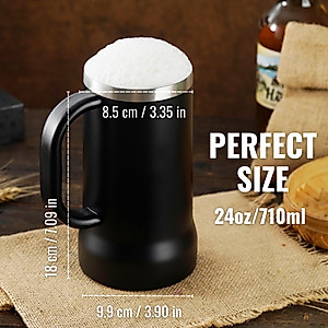 Onebttl Poker Gifts for Men, Poker Stainless Steel Beer Stein Tumbler, 24oz Beer Mug with Lid for Father's Day, Christmas