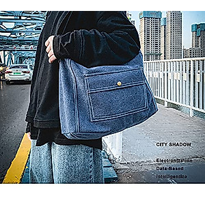 Women Denim Tote Bag Denim Shoulder Bag Hobo Crossbody Handbag Casual School Work Beach Bag(A03)