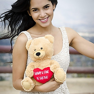 Hollabears Shawty U Fine 10" Original Teddy Bear - Funny Valentine's Day Plush Gift for The Girlfriend, Wife, Boyfriend, Husband or Best Friend