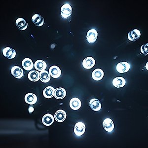 BenefitUSA White Outdoor Christmas Tree Solar Powered LED String Light Lighting 7.7m 60 LED Solar Fairy String Lights Garden Home Christmas Party-2PCS