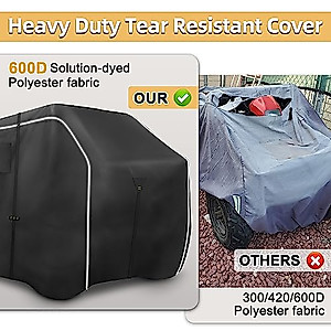Zenicham 600D ATV Cover - Waterproof & Windproof 4 Wheeler Covers Outdoor Storage, Heavy Duty Quad Wheeler Cover Accessories Fit for Polaris Yamaha Suzuki Honda, 95" L * 50" W * 48" H, Black
