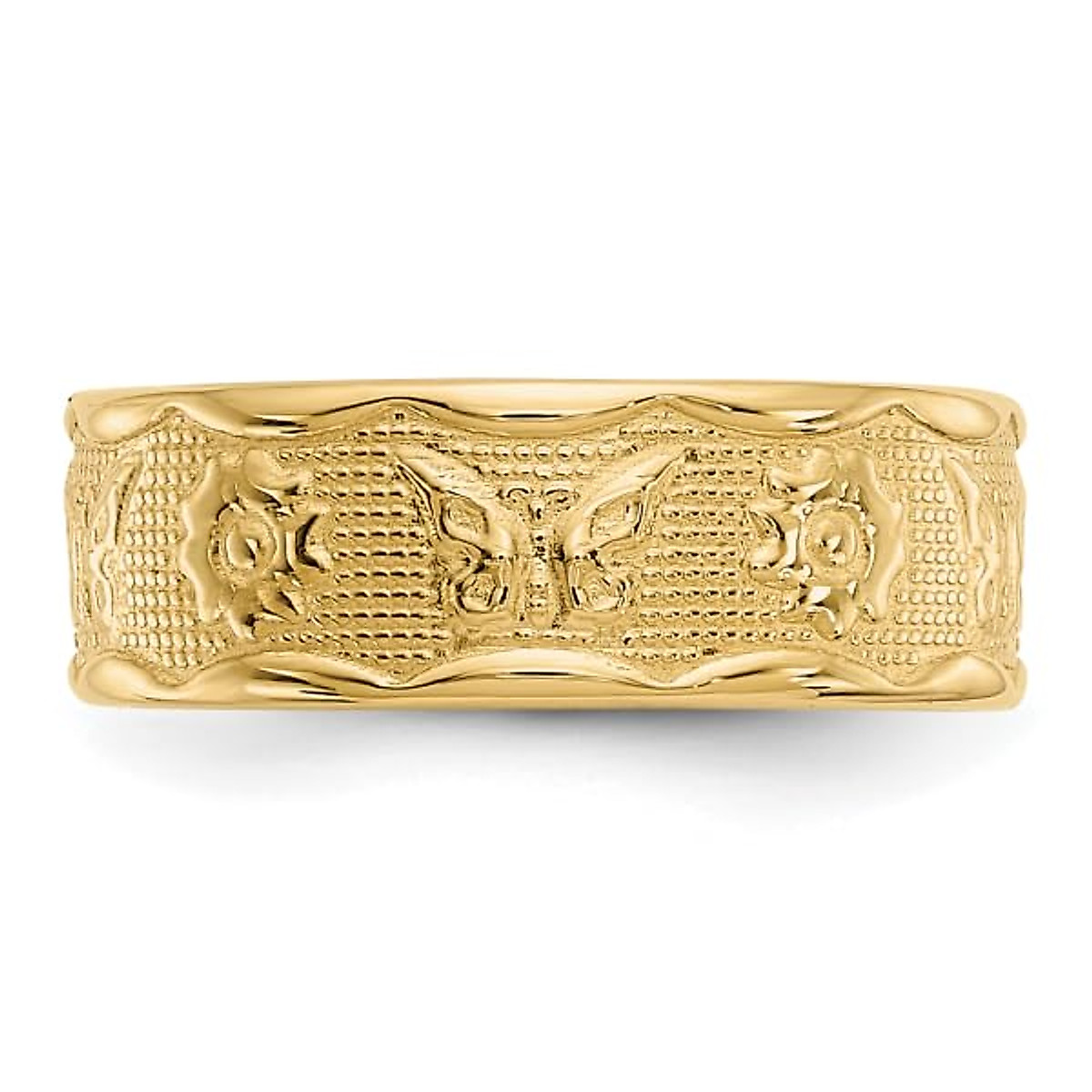 IceCarats 14K Yellow Gold Flower Butterfly Wings Adjustable Toe Ring Open Midi Band Summer Beach Jewelry