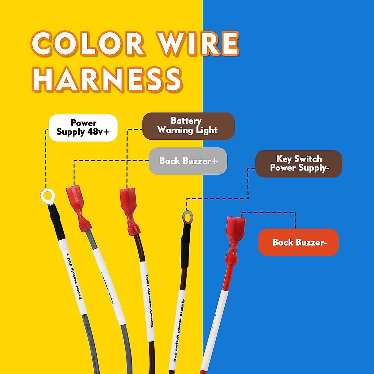 CLUBRALLY Golf Cart Control Wiring Harness for Club Car DS-Black Controller#1510-5201, DS Complete Vehicle Wiring Harnesses,OEM#102196601