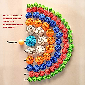 Ougual 10pcs Wicker Rattan Balls Table Wedding Party Christmas Decoration (Diameter 2.4 Inch, Blue)