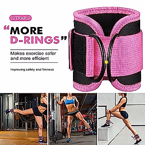 HOXWC Ankle Resistance Bands with Cuffs, Ankle Bands for Working Out, Ankle Resistance Band for Leg, Booty Workout Equipment for Kickbacks Hip Fitness Training, Exercise Bands for Butt Lift Women