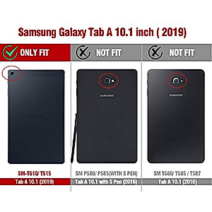 LTROP Kids Case for Samsung Galaxy Tab A 10.1 Model SM-T510/T515, Light Weight Shockproof Shoulder Strap Handle Stand Kid-Friendly Bumper Case for Galaxy Tab A 10.1" Tablet - Blue