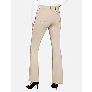 BALEAF Womens Yoga Dress Pants, Bootcut Stretchy Work Slacks Business Casual Pull on Office Trousers with Pockets 31", B Khaki Bootcut, X-Large