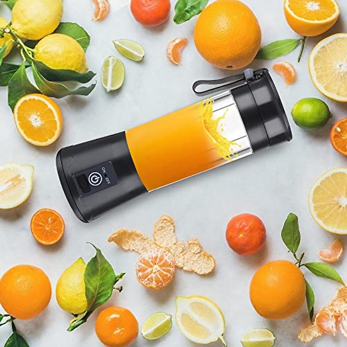 SRLIWHITE Portable Electric Juicer Bottle Blender USB Rechargeable Smoothie Cup Maker Blender Mug Orange Juice Citrus Lemon Juicer (Color : Black)