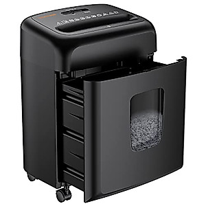 Bonsaii Shredder for Home Office, Micro Cut Paper and Credit Card Shredder, 8 Sheet Paper Shredder with 4 Gallons Transparent Window, Black (C206-D)