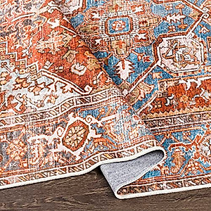Artistic Weavers Stacia Oriental Washable Area Rug, 5 ft x 7 ft 6 in, Red/Blue