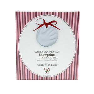 Child to Cherish Snowprints Glitter Baby's First Christmas Handprint or Footprint Ornament Kit