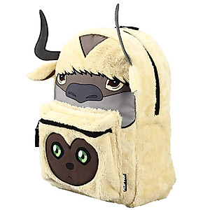 Avatar Anime Cartoon Appa and Momo Characters Reversible 3D Faux Fur Backpack
