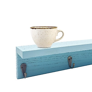 Ismosm Coffee Cup Holder 2 Pcs Kitchen Wall Decor Coffee Mug Holder with 8 Sturdy Hooks Mug Rack for Farmhouse Kitchen Decorations, Coffee Station, Office Decor, Mug Organizer, Mug Display (Brown)