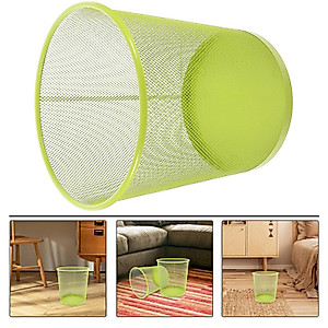 MAGICLULU Mesh Waste Basket Round Trash Can Open Top Wastebasket Recycling Bins Garbage Waste Basket Metal Trash Bin for Home Office Workspace Green
