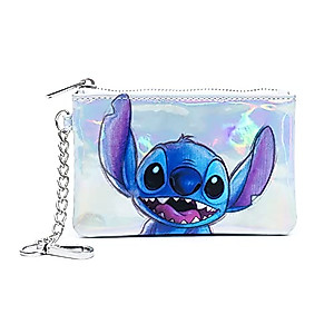 Disney Bag and Wallet Combo, Disney 100 Lilo and Stitch Stitch Pose Iridescent Holographic, Oil Slick Vegan Leather