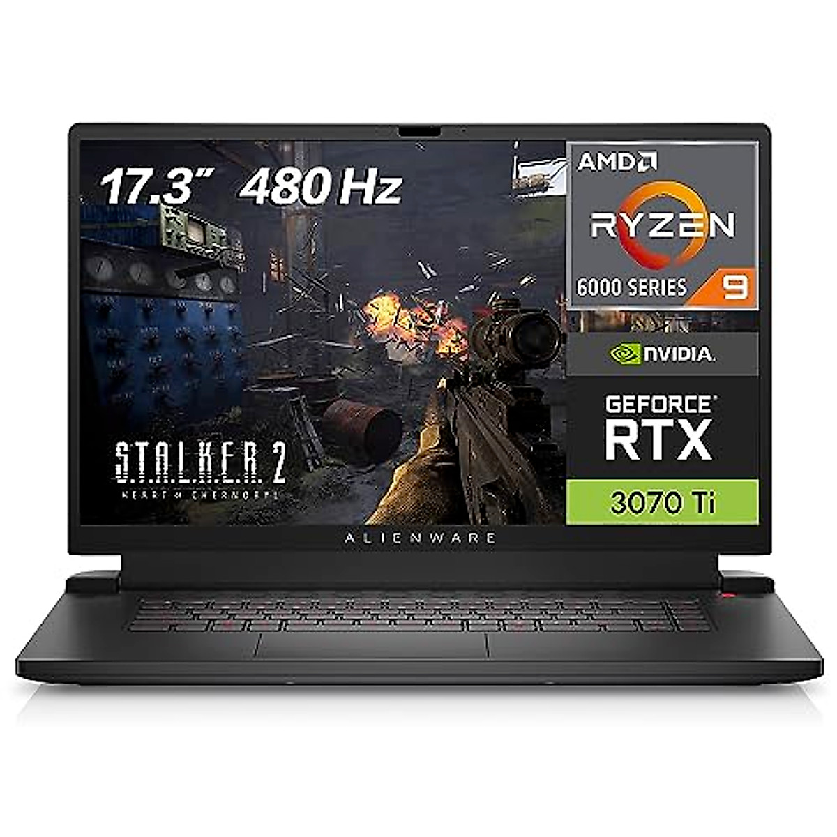 Dell 2023 Alienware m17 R5 17.3" FHD 480Hz Gaming Laptop Computer, Octa-Core AMD Ryzen 9 6900HX (Beat i9-12900H), 32GB DDR5 RAM, 1TB PCIe SSD, GeForce RTX 3070 Ti 8GB, WiFi 6, RGB KB, Windows 11 Pro