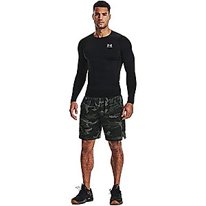 Under Armour Men's Armour HeatGear Compression Long-Sleeve T-Shirt , Black (001)/White, Large