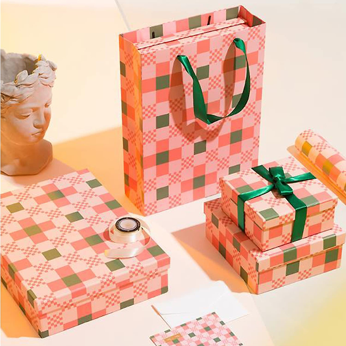 5/8 inch Double Faced Green Polyester Satin Ribbon for Gift Wrapping，Party Favor， Baby Shower，Invitation Embellishments，Floral Arrangement Craft Supplies (50 Yards)