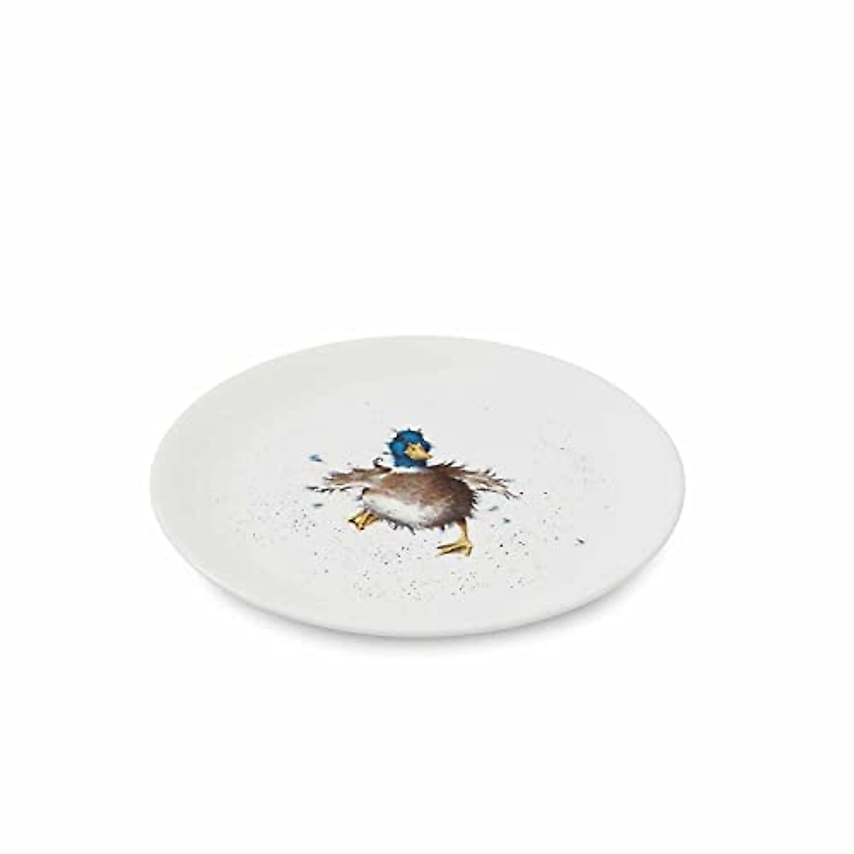 Portmeirion Royal Worcester Wrendale Designs Coupe Plate | 8 Inch | A Waddle And A Quack Duck Motif | Small Plate for Salad, Appetizers, or Dessert | Made of Fine Bone China | Dishwasher Safe