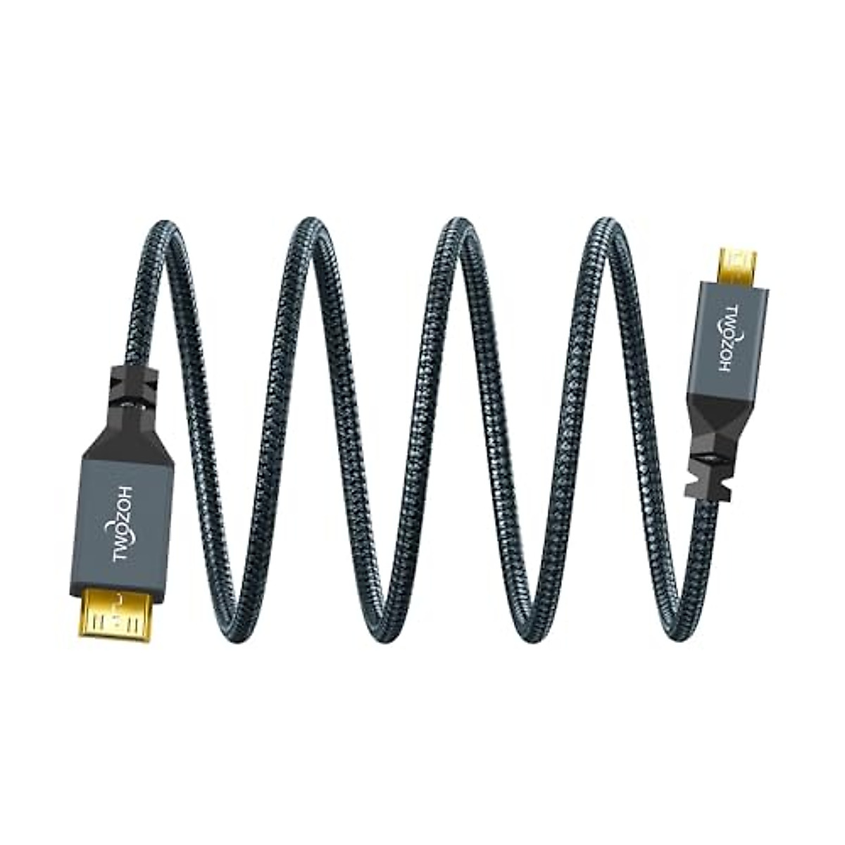 Twozoh Micro HDMI to Mini HDMI Cable, Mini HDMI Male to Micro HDMI Male Cable, Micro HDMI Type D Male to Mini HDMI Type C Male Cable Support 3D/4K 1080p 3Ft