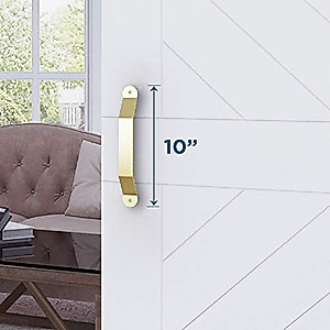 National Hardware N700-109 Interior Sliding Barn Door Hardware Charleston Pull, 10-Inches, Easy to Install, Brushed Gold