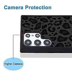 KANGHAR Case Compatible with Galaxy S22 Ultra,Black Leopard Design,Tire Texture Non-Slip +Shockproof Rugged TPU Protective Case for Samsung Galaxy S22 Ultra(2021) Leopard Pattern