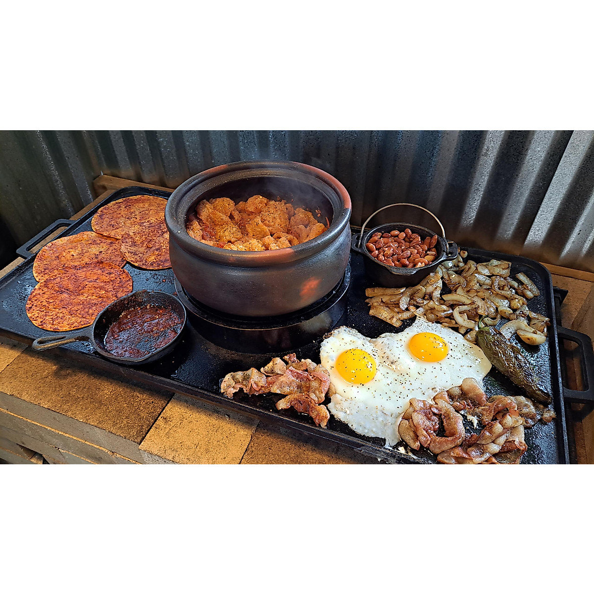 High Wind Flamed Dark Primitive Cooking Pot - Pre Seasoned - Made from Fire Clay: Suitable for Stove Top and Open Fire