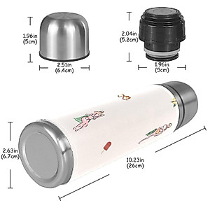 Stainless Steel Leather Vacuum Insulated Mug Beach Girl Thermos Water Bottle for Hot and Cold Drinks Kids Adults 16 Oz