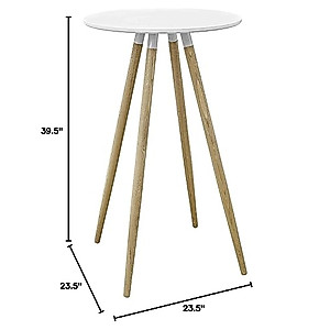 Modway Track 24" Contemporary Modern Round Bar Table in White
