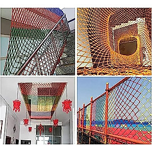 EkiDaz HXRW Rope Net Outdoor Climbing Net Safety Protective Net Colorful Climbing Cargo Net Kids Pet Protection Fence Decoration Playground Sets for Backyards (Size : 1 * 1m(3.3 * 3.3ft))