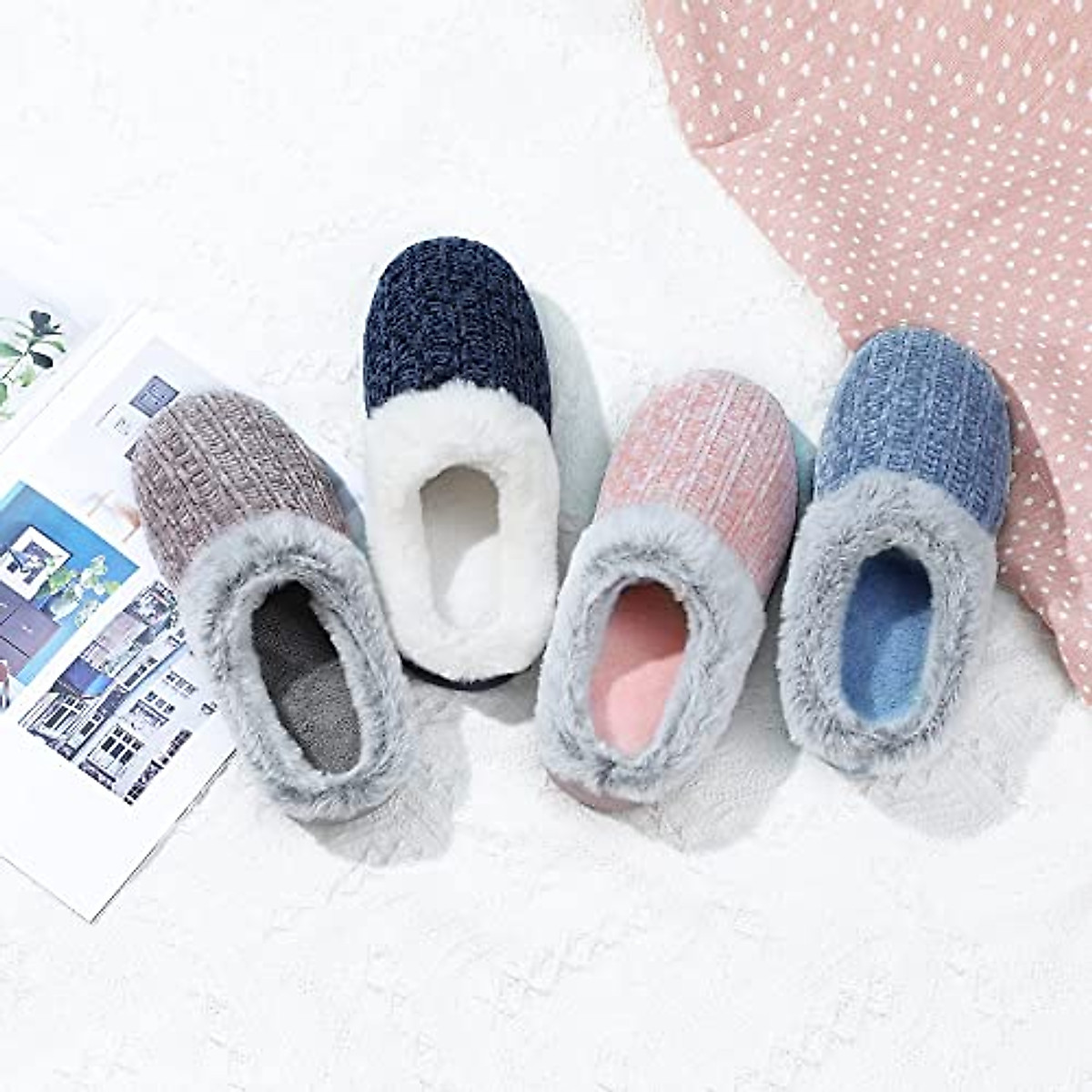 Amazon Essentials Women's Warm Cushioned Slippers for Indoor/Outdoor Pink, Size 7