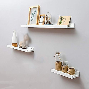 PIBM Stylish Simplicity Shelf Wall Mounted Floating Rack Wooden Solid Wood Cube Storage Shelves Books Display Multifunctional,3 Sizes,3 Colors Avaliable, White , 65X12cm