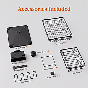 Lifewit Large Dish Drying Rack for Kitchen Counter, Dish Drying Rack with Drainboard, 2 Tier Stainless Steel Dish Rack Drainboard Set, Raised Dish Countertop Drainer with Removable Utensil Cup Holder