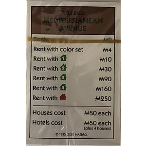 Hasbro Monopoly Card Pack (Deeds/Titles, Chance, Community Chest) - New Monopoly Currency Symbol