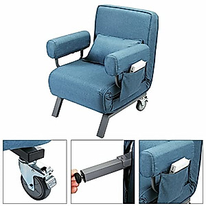 MAXCBD Couch Sleeper Home Recliner Folding Sofa Bed Arm Chair Convertible Sleeper Leisure Recliner Lounge Couch for Small Space Living Room