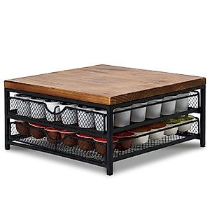 NHZ Coffee Pod Drawer Holder for K cup, 2-Tier Coffee Pod Drawer Holder Organizer, No Assembly Required, K Cup Holder with 72 Capacity Capsule Pods. K Cup Organizer Suit for Home Office,Kitchen