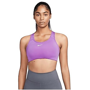 Nike Women's Victory Compression Bra (Medium) Violet/White