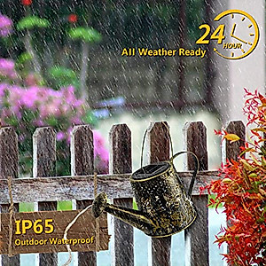 Watering Can with Lights, Solar Lights Outdoor Butterfly Art Garden Decor Hanging Metal Waterproof Solar Lanterns for Walkway Yard Pathway Patio Gardening Gift for Mom Grandma