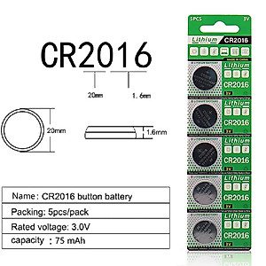 Cotchear 5pcs/Pack CR2016 Coin Battery CR2016 3V Lithium Cell Battery DL2016 ECR2016 LM2016 BR2016 CR 2016 Button Batteries for Watch Toy